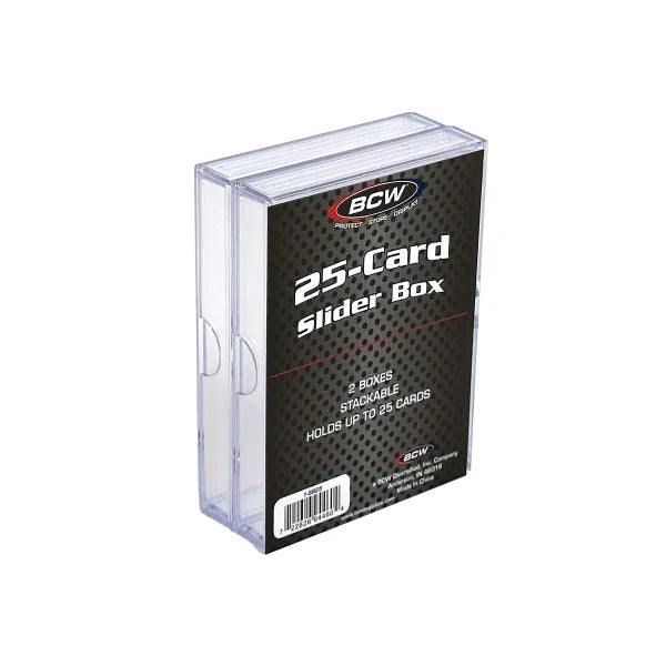 Slider Plastic Storage Box 25 card - 2 pack BCW – Overtime Sportscards